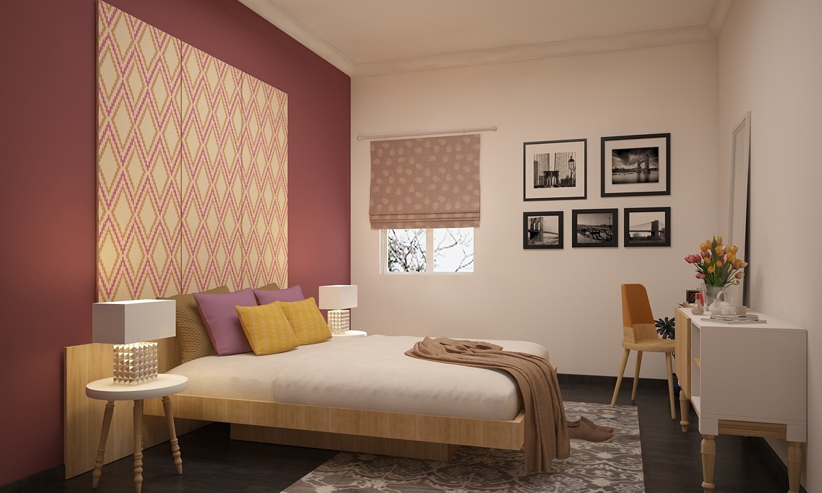 Modern Low Maintenance Bedroom Design With Wall Photos | Livspace